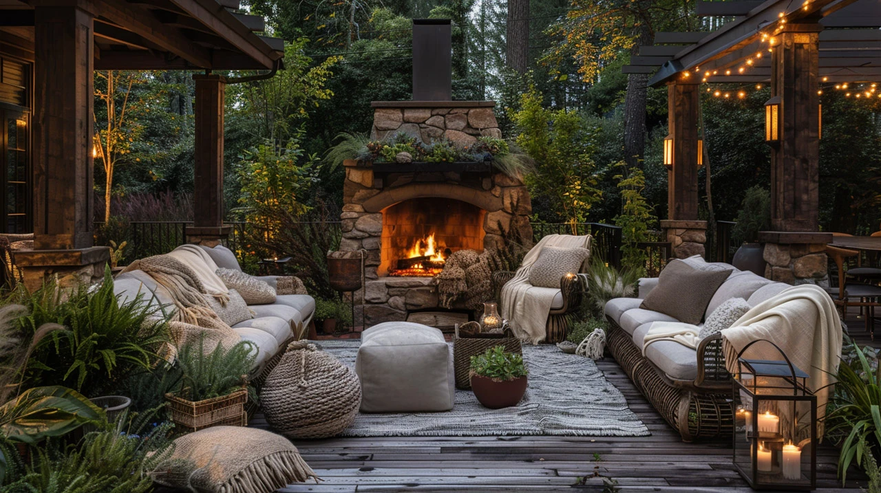 ᑕ ᑐ Cozy Wood Fireplace Zone for Your Outdoor Space ᑕ ᑐ Cozy Wood Fireplace Zone for Your Outdoor Space